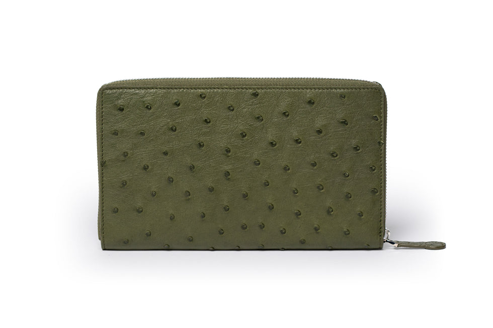 Gentleman’s Ostrich Zipper Wallet – Christopher King